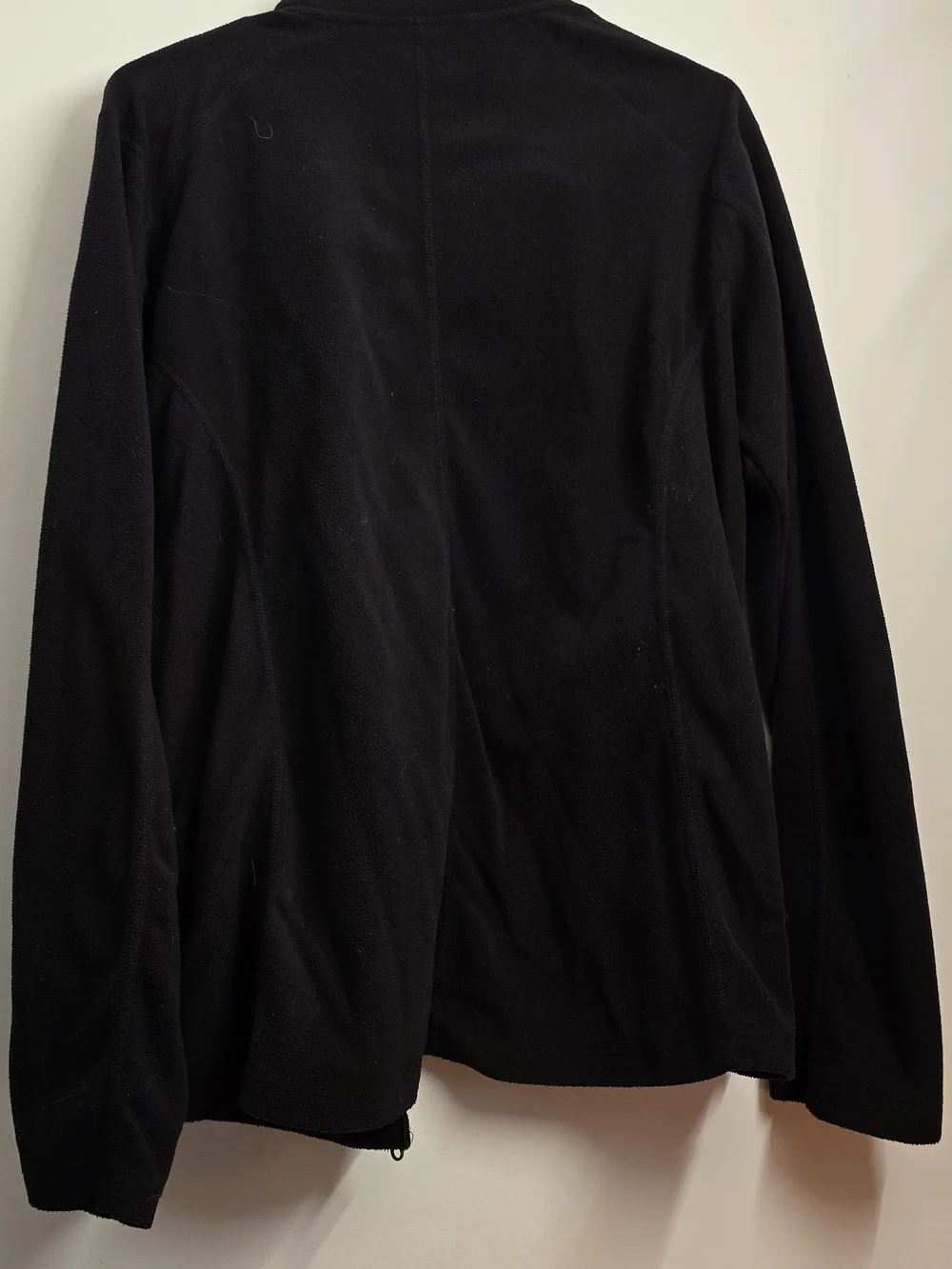 Jackets & Coats | Black Zipup Fleece Jacket With Embroidered Osf ...